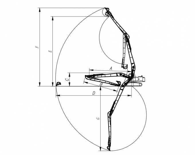 Excavator Long Reach Arm Hitachi 1200 Excavator Extension Digger Boom ...