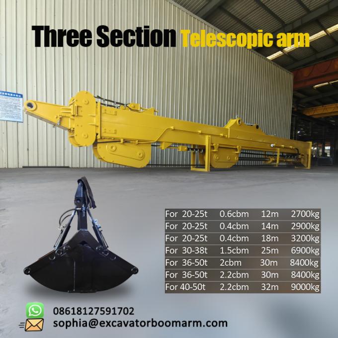 Long Reach Excavator Telescopic Dipper Arm and Boom for Construction ...