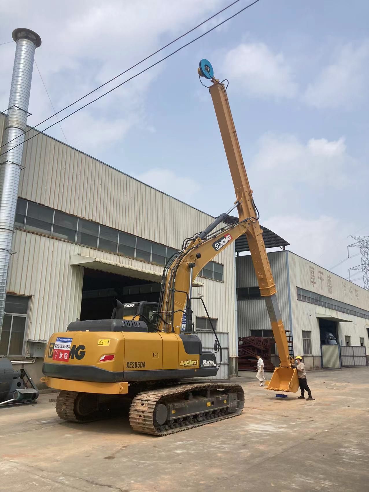 Practical 14m Telescopic Excavator Arm , Hitatchi ZX200 Construction ...