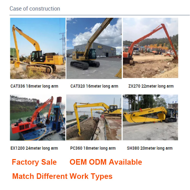 Excavator CAT Long Arm 18 22 30 Meters For Zoomlion Hitachi Komatsu ...