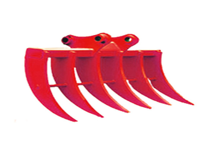 Red Cat385 Excavator Rock Rake , Root Rake For Backhoe Multi Functional