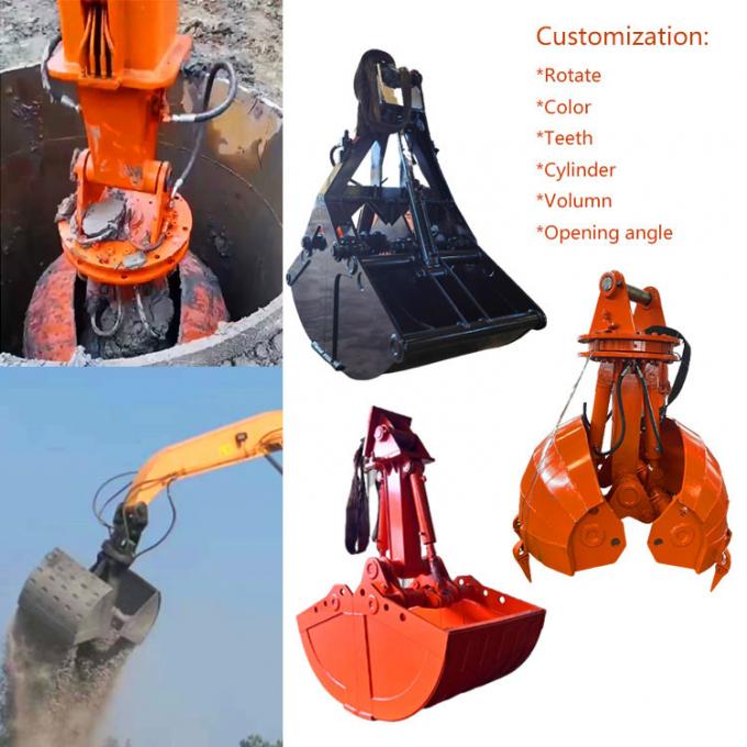 Heavy Duty Excavator Clam Bucket , Clamshell Grab Bucket For Cat320 Pc200